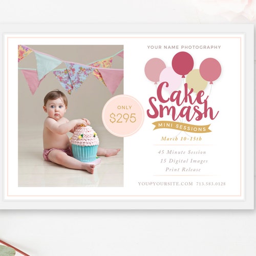 Cake Smash Mini Session Template Cake Smash Marketing Board - Etsy