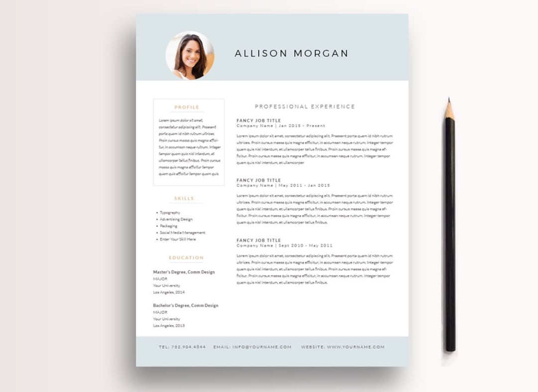 Resume Template 3 Page / CV Template + Cover Letter / Professional ...