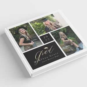 Graduation Photo Album Cover Template, Senior Photo Book Cover, Senior ...