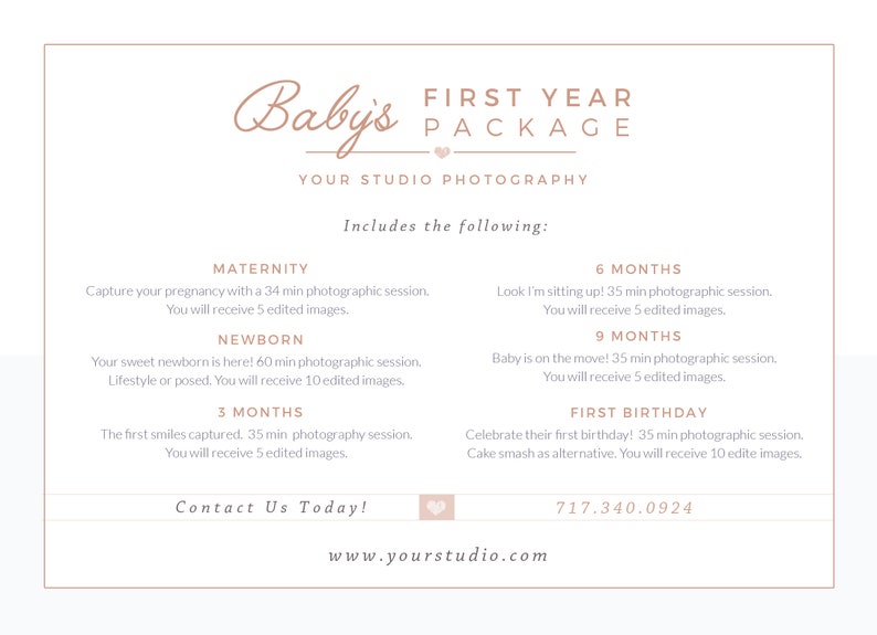 Baby's First Year Mini Sessions Marketing Board Baby - Etsy