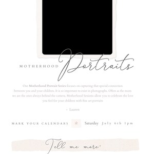 Motherhood Sessions Email Promo, Photographer Marketing Email Template ...