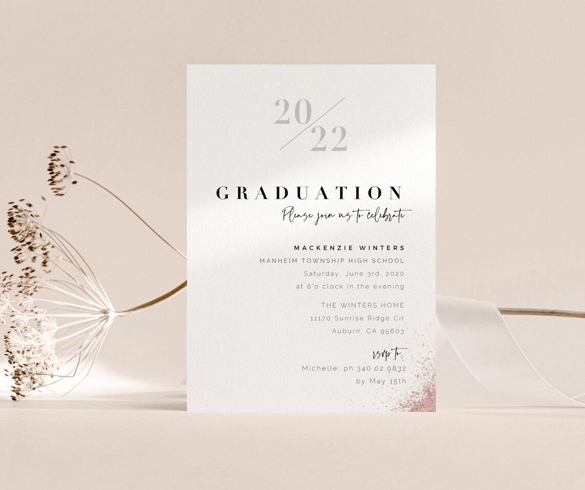 Grad Invite Template Editable Graduation Party Invite Senior - Etsy