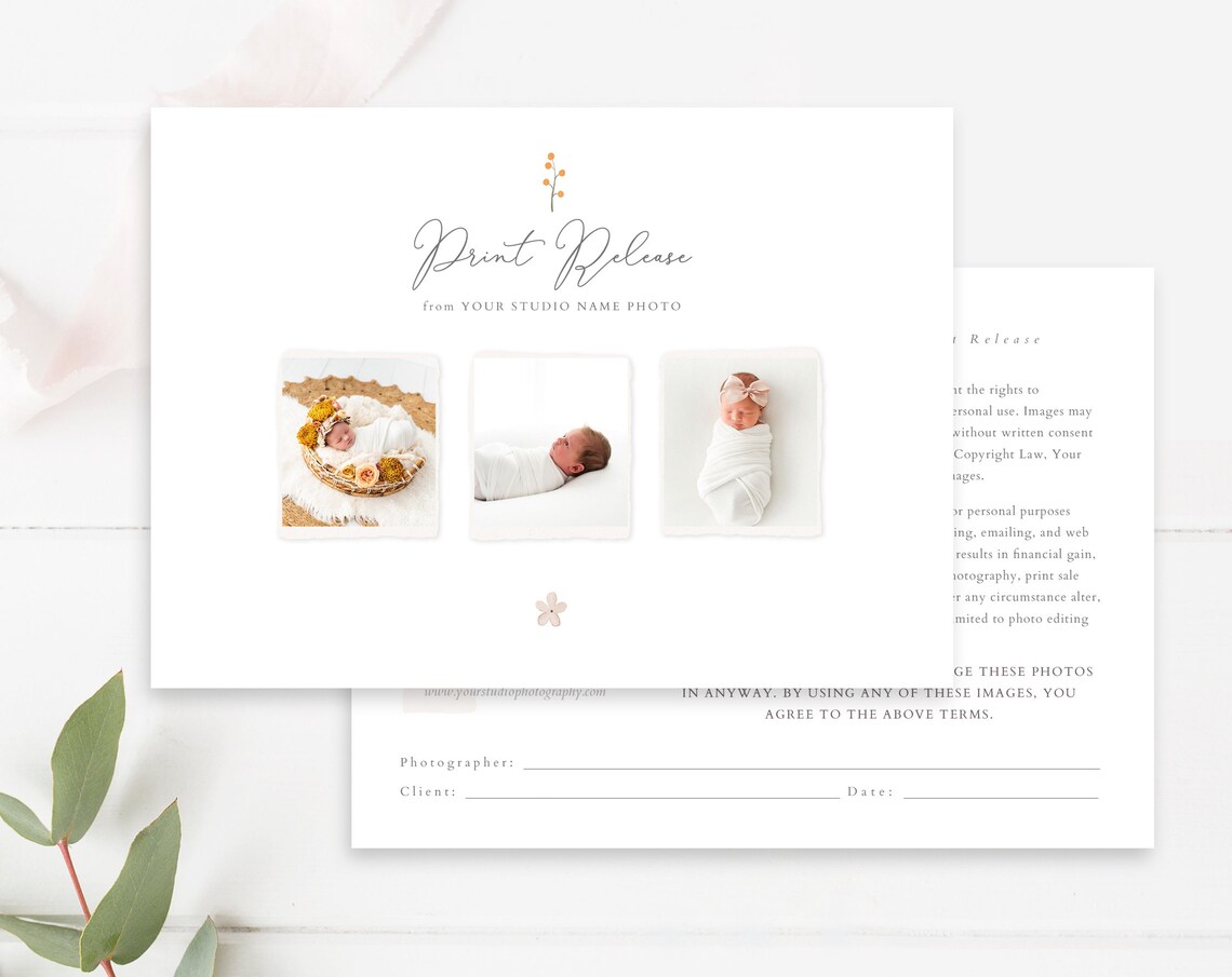 Newborn Photography Forms Bundle Photo Contract Template | Etsy