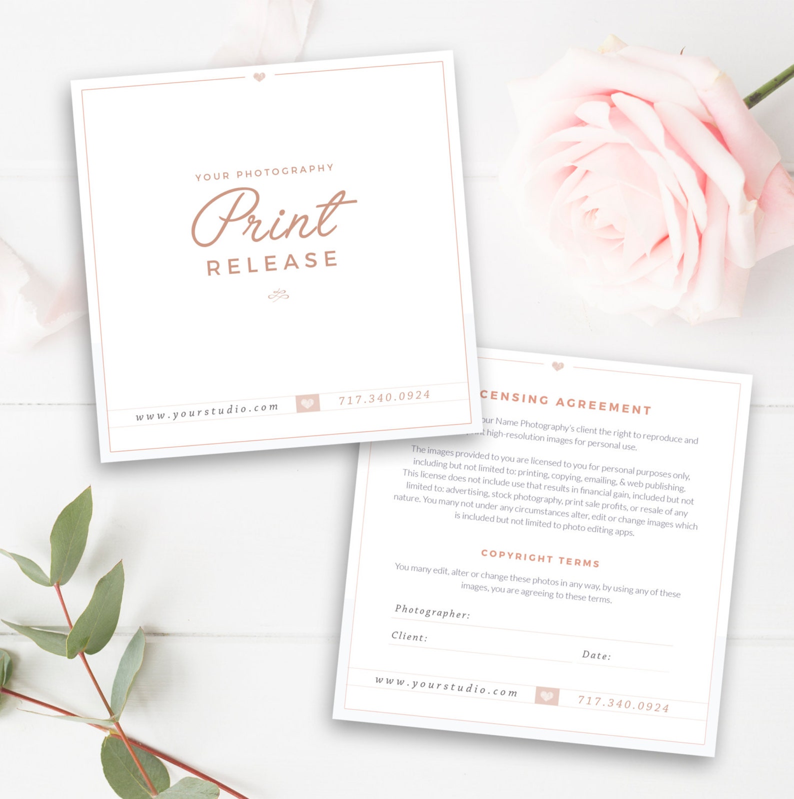 Photography Print Release Template Photography Form Template - Etsy