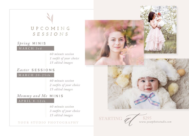 Upcoming Sessions Photography Template Session Dates - Etsy
