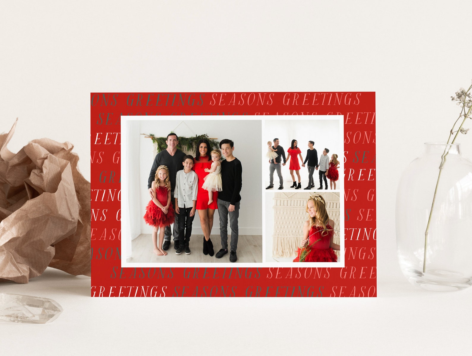 Joyful Holiday Photo Card Template Holiday Card Template | Etsy