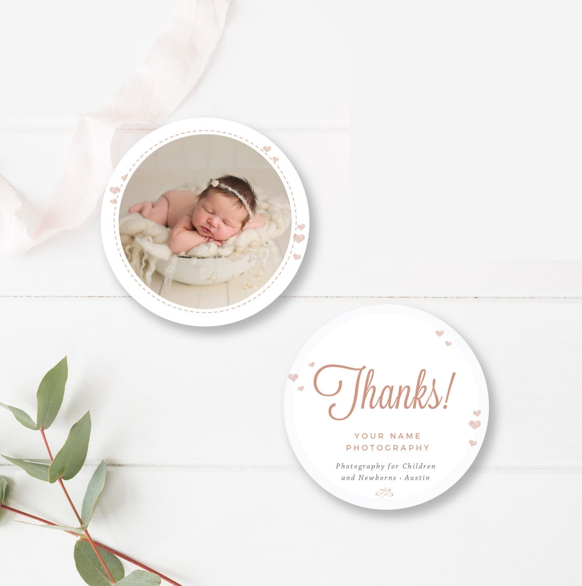 Newborn Photographer Sticker Templates Newborn Photography | Etsy