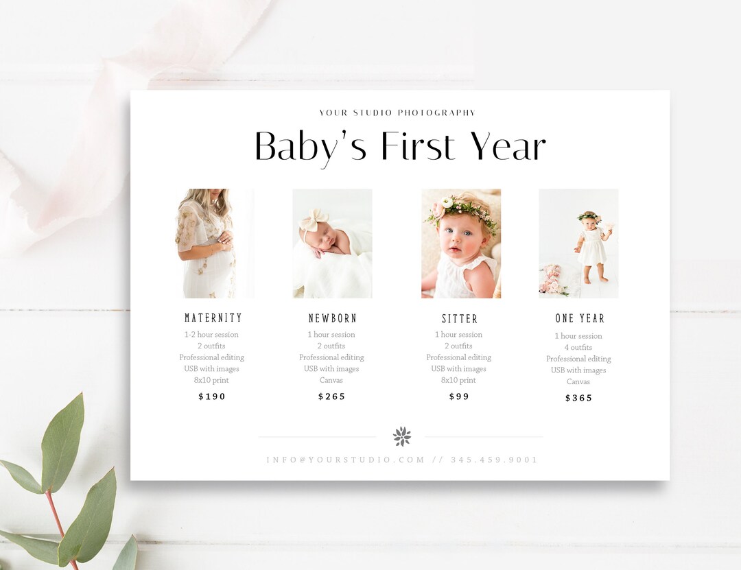 Baby First Year Template, Photographer Marketing Templates, Maternity ...
