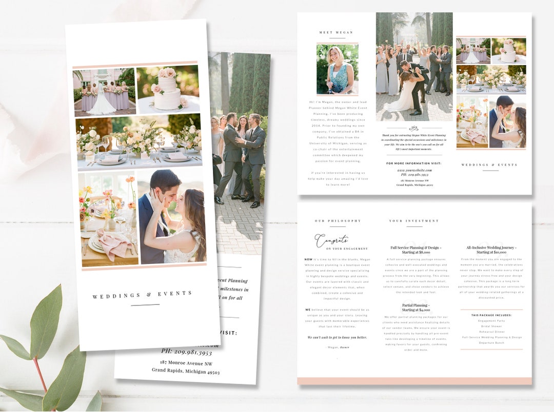 Wedding Planner Pricing Template Photography Trifold - Etsy