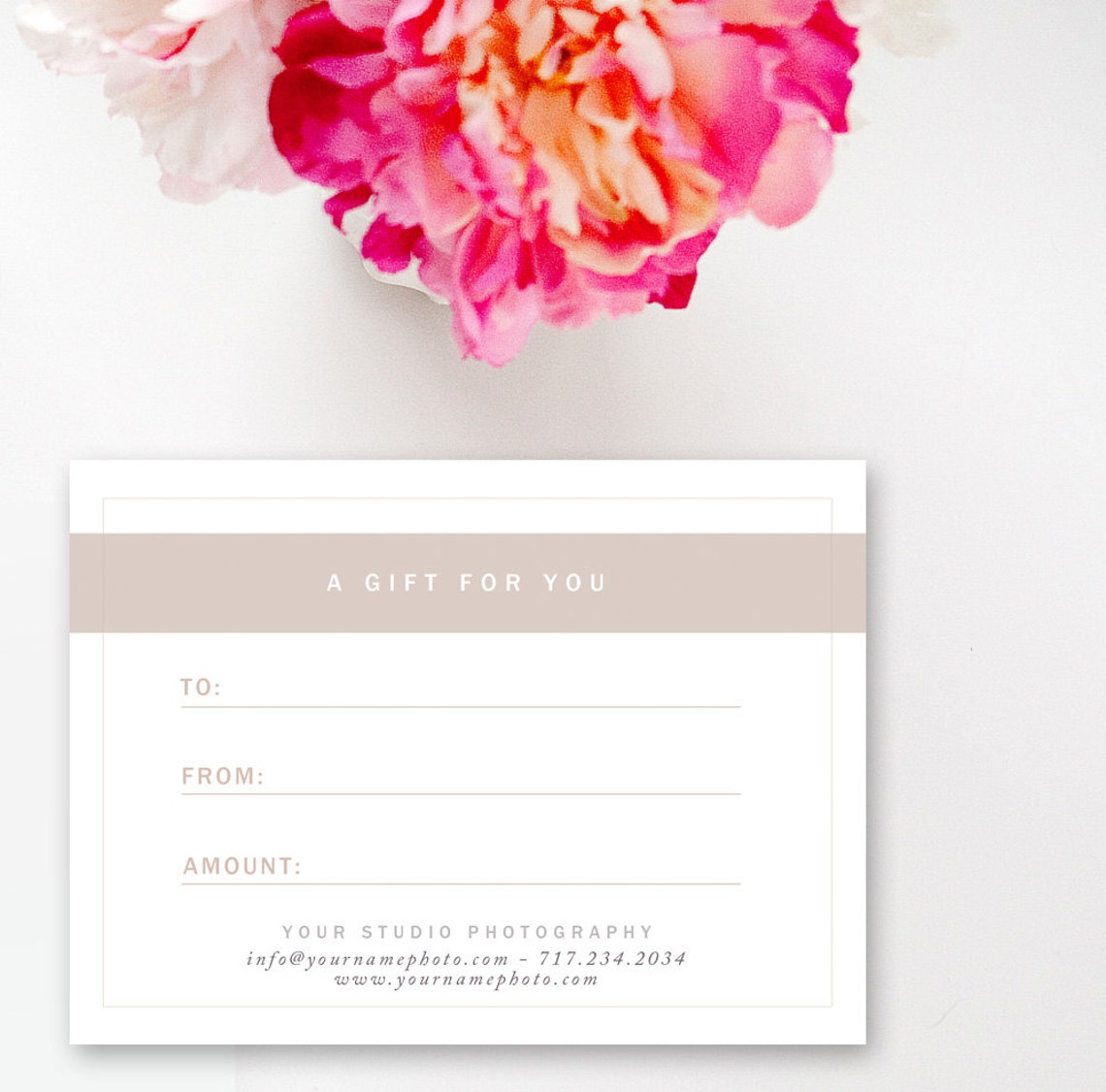 Photography Gift Certificate Template Gift Card Templates - Etsy