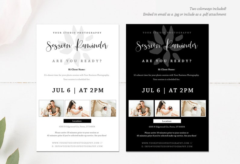 INSTANT DOWNLOAD Photography Session Reminder Template - Etsy
