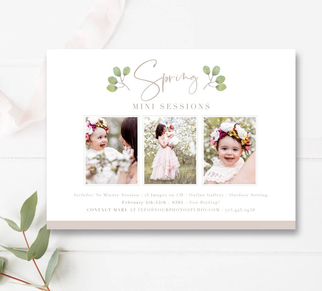 Spring Mini Session Marketing Template, Spring Minis PSD Template, for ...