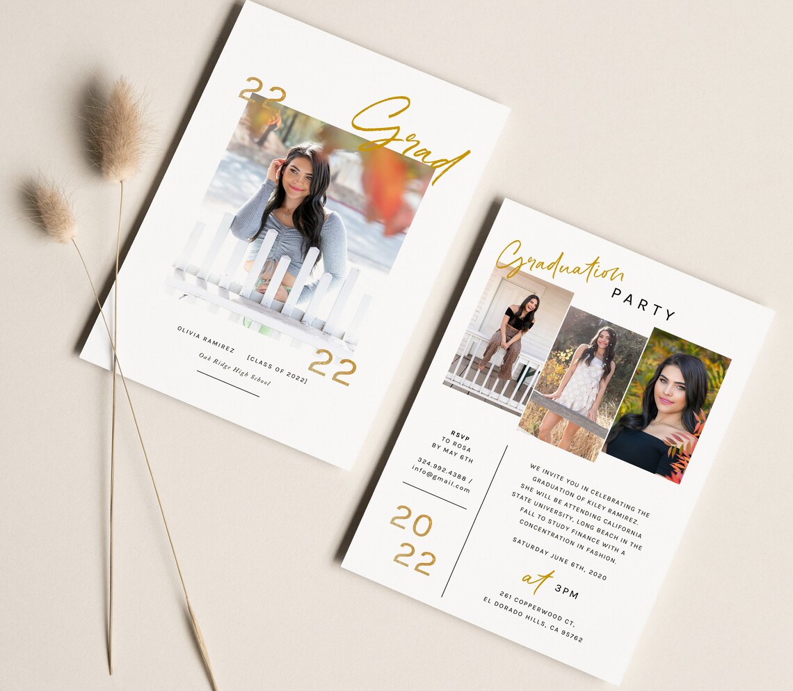 Modern Graduation Announcement Template Class of 2022 Senior - Etsy