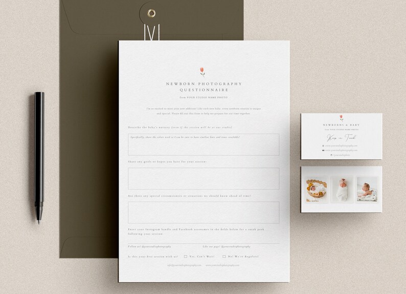 Newborn Photography Session Questionnaire Photography - Etsy