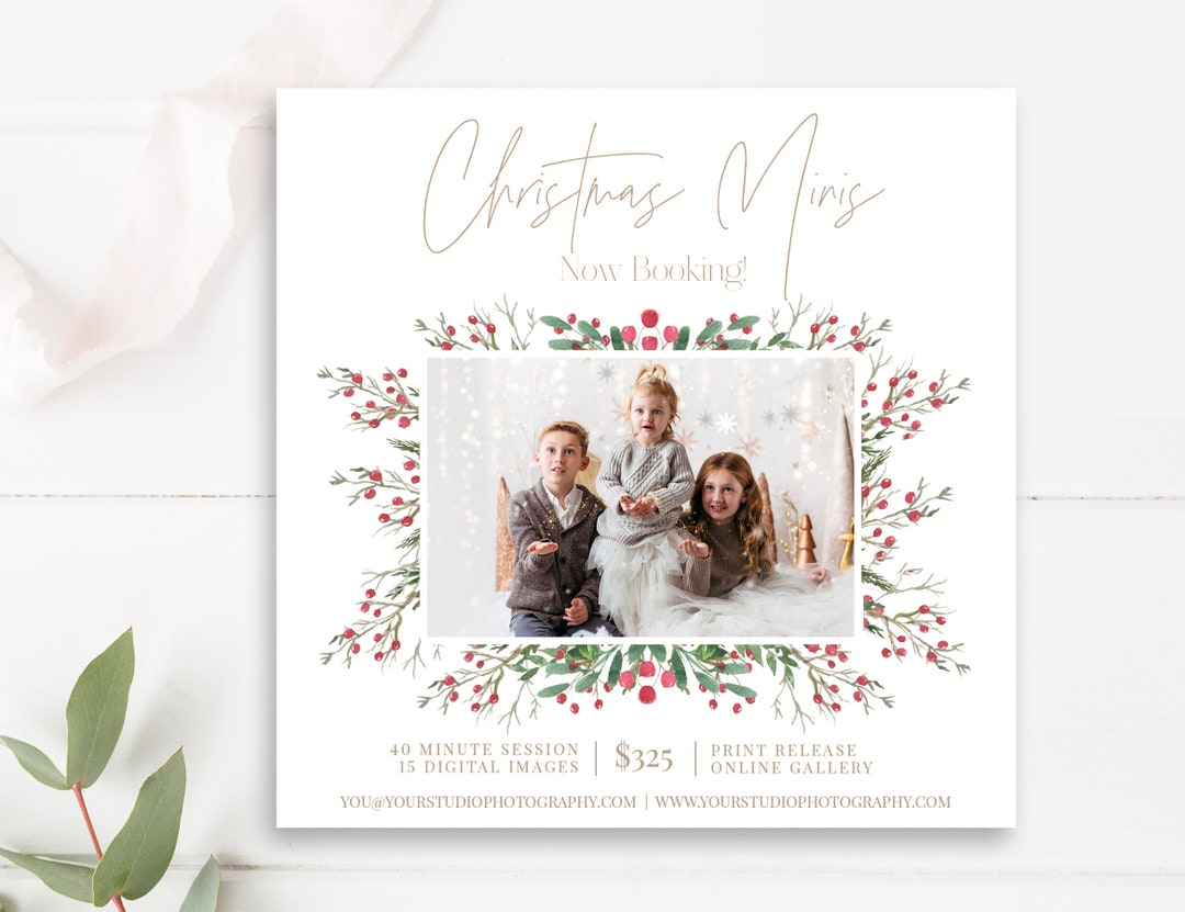 Christmas Minis Template, 5x5 Christmas Mini Session Template ...