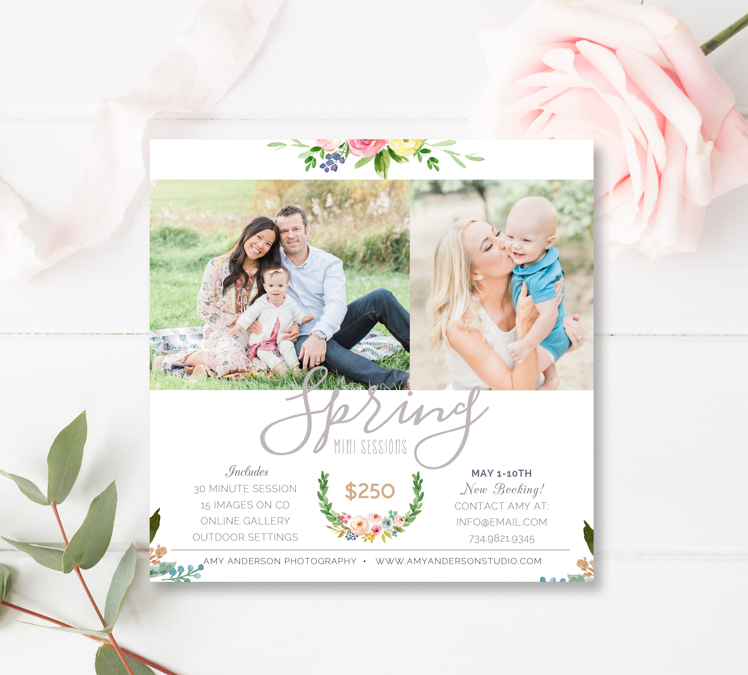 Spring Mini Session Template 5x5 Instagram Marketing | Etsy