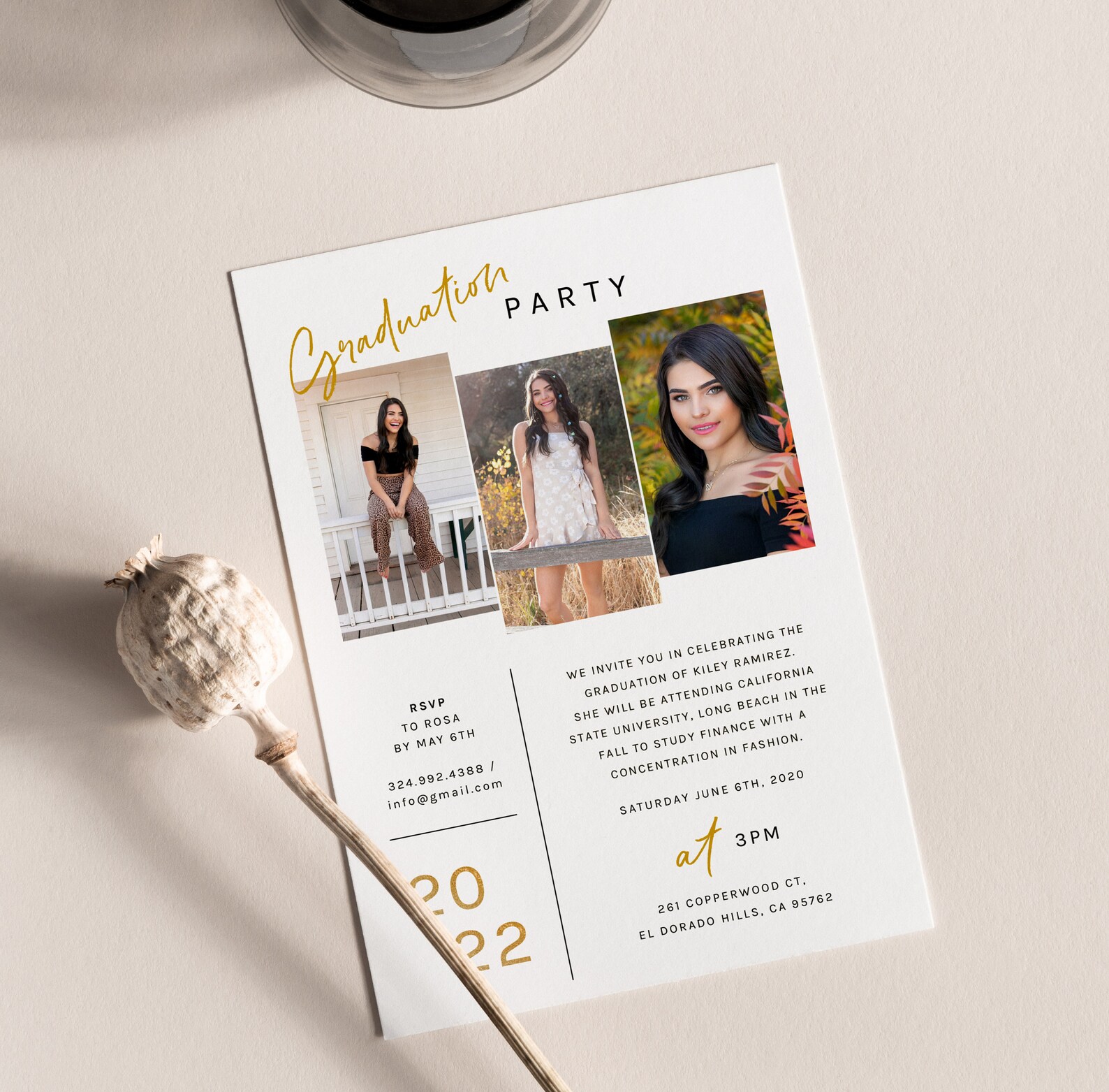 Modern Graduation Announcement Template Class of 2022 Senior - Etsy