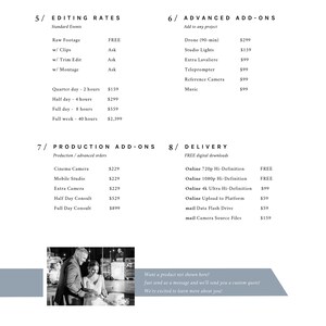 Videography Cinematography Pricing Guide, Modern Pricing Template for ...