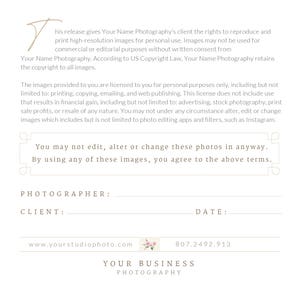 Print Release Template for Photographers & Creatives, Photographer ...