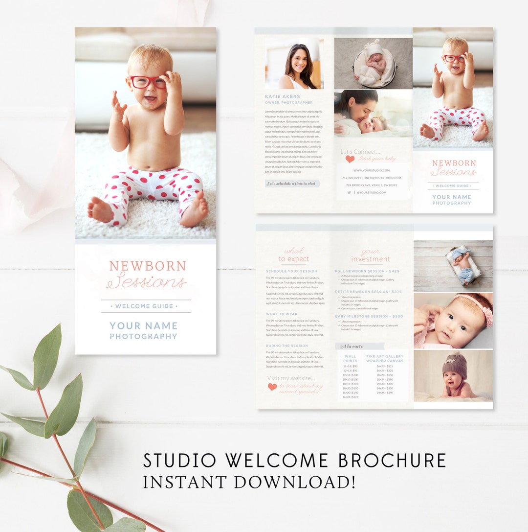 Newborn Trifold Brochure Flyer, Photography Guide, Newborn Marketing ...