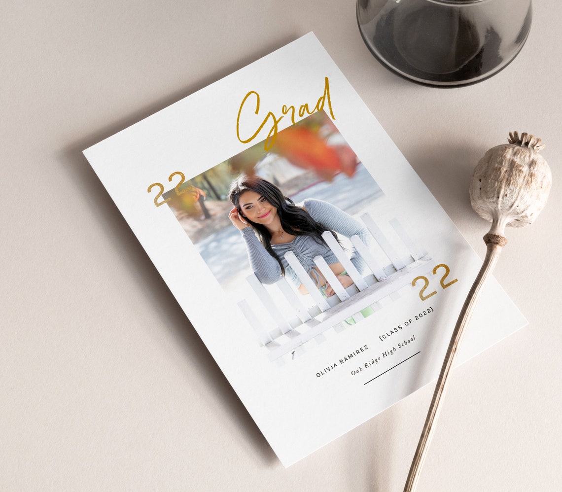 Modern Graduation Announcement Template Class of 2022 Senior - Etsy