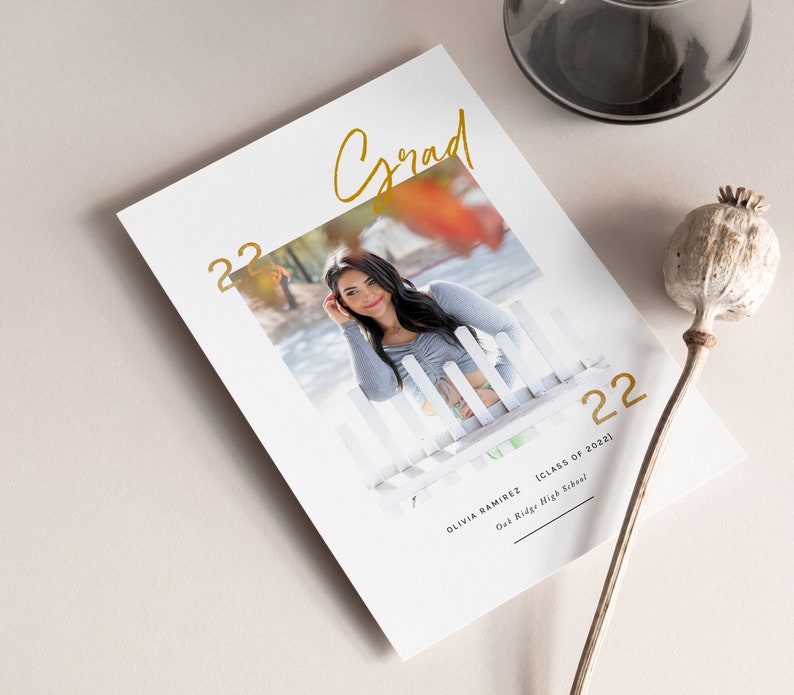 Modern Graduation Announcement Template Class of 2022 Senior - Etsy