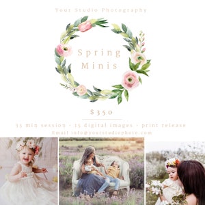 5x5 Floral Watercolor Spring Mini Session Template, Spring Mini Session ...