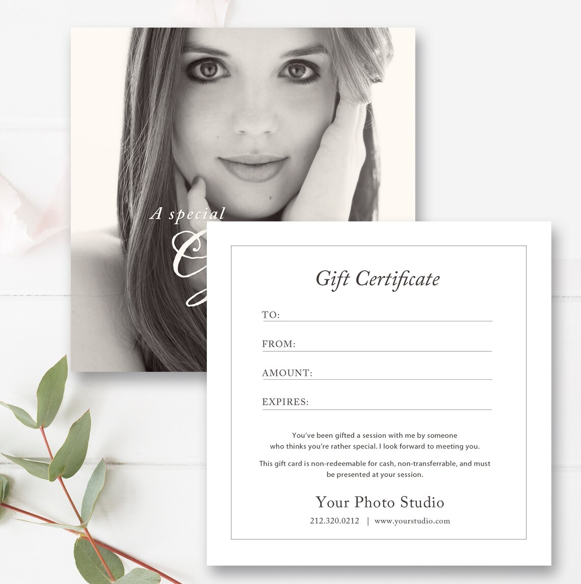Photography Gift Card Template Photographer Gift Certificate | Etsy