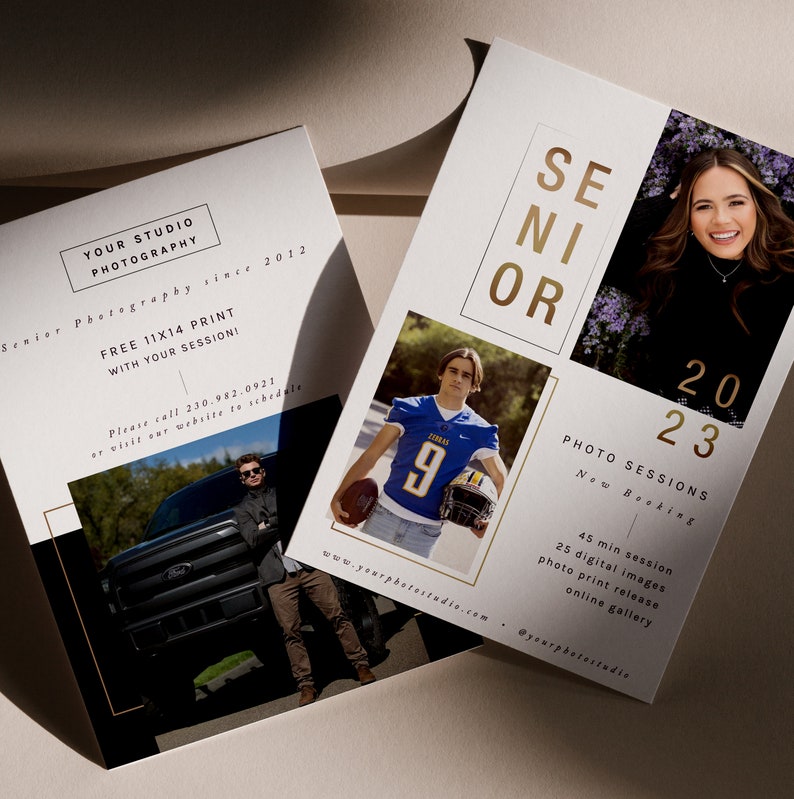 Senior Photo Session Template, 7x5 Graduation Photo Session Promo Card ...