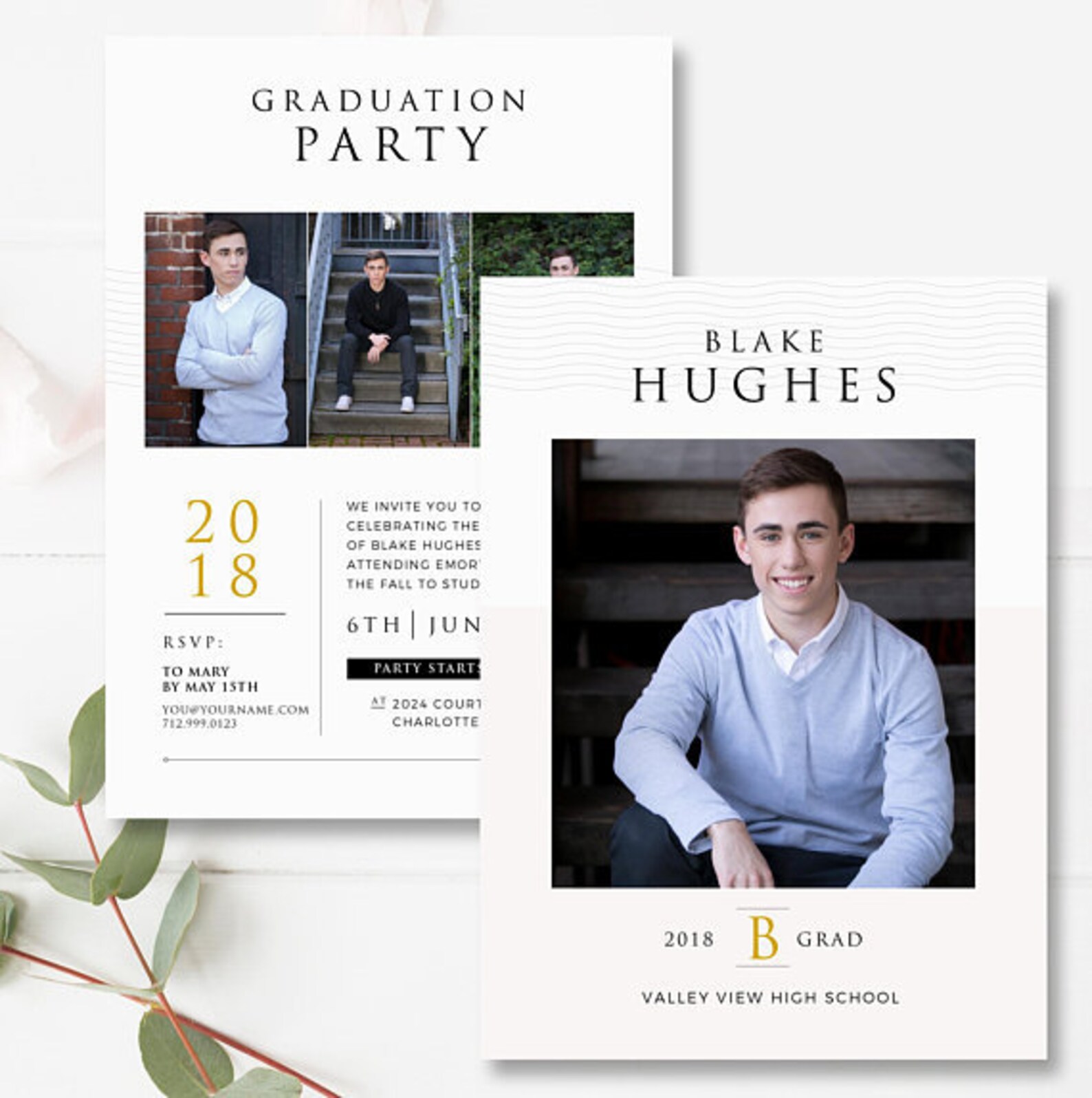 Modern Graduation Announcement Template Bundle 2021 - Etsy