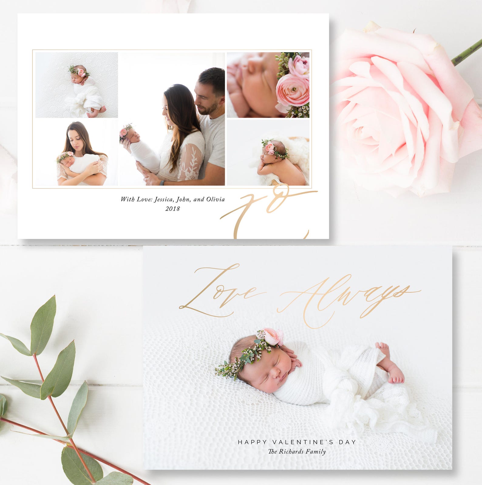 Valentine's Day Photo Card Template, Valentine Card, Photographer ...