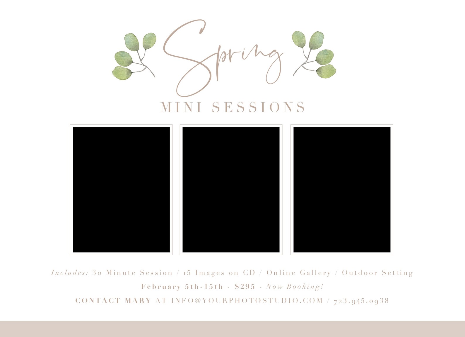 Spring Mini Session Marketing Template, Spring Minis PSD Template, for ...