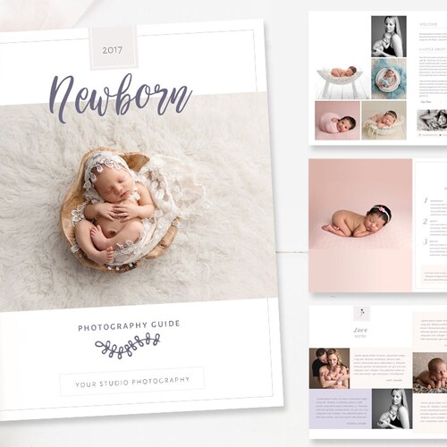 Newborn Photography Magazine Template 22 Pages PG016 - Etsy