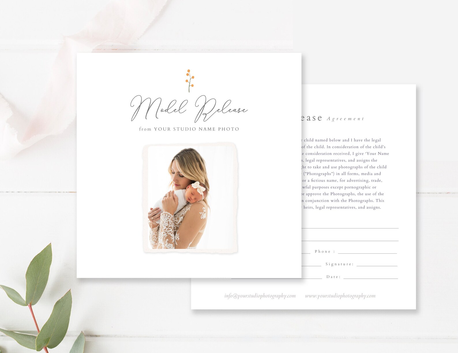 Model Release Agreement Form Newborn Photography Model | Etsy