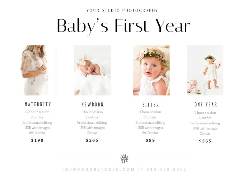 Baby First Year Template Photographer Marketing Templates - Etsy