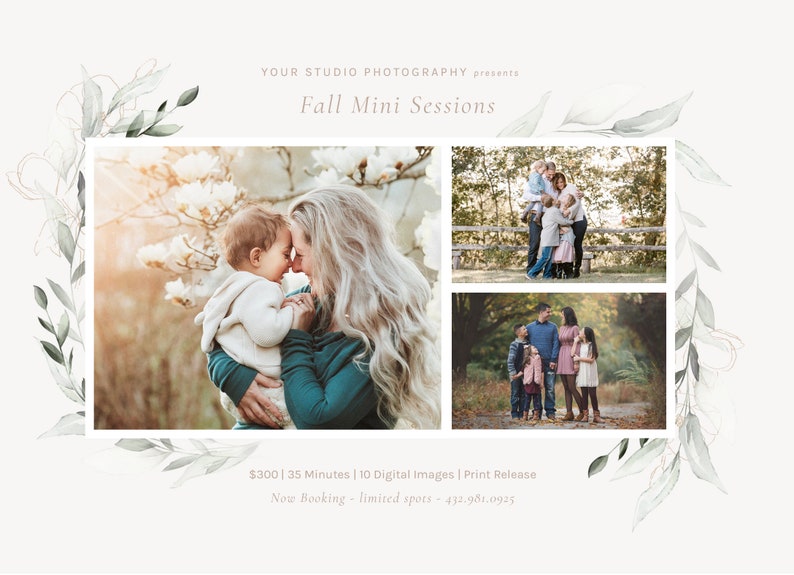 Fall Mini Session Template Autumn Mini Session Flyer | Etsy