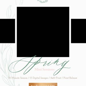 Spring Mini Session Template, Spring Photo Sessions Marketing Board ...