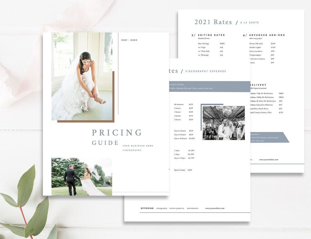 Videography Cinematography Pricing Guide, Modern Pricing Template for ...