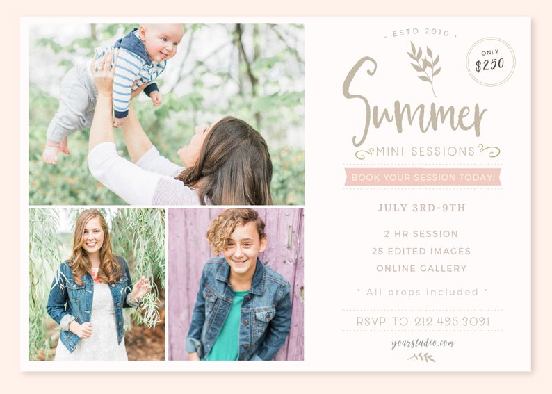Summer Mini Session Template Summer Minis Template Mini - Etsy