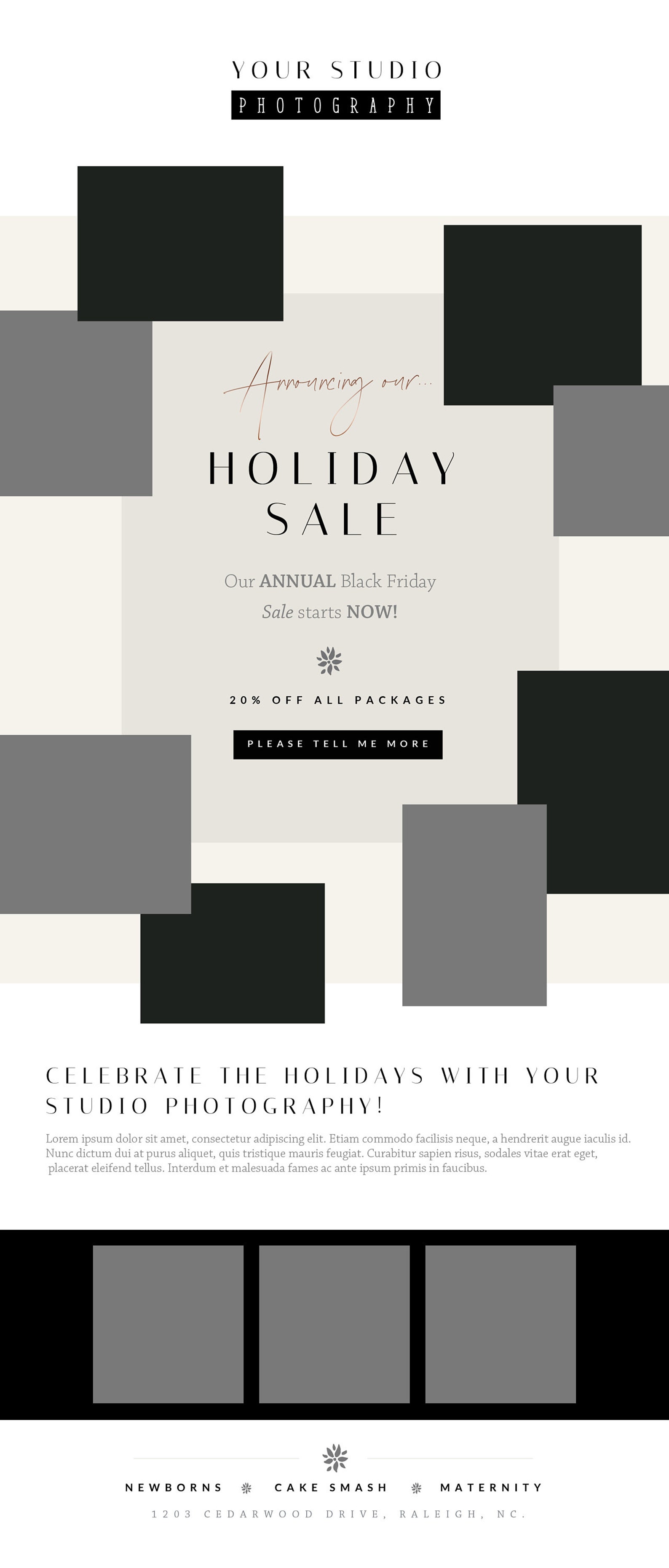 Sale Email Template for Photographers Black Friday Sale - Etsy