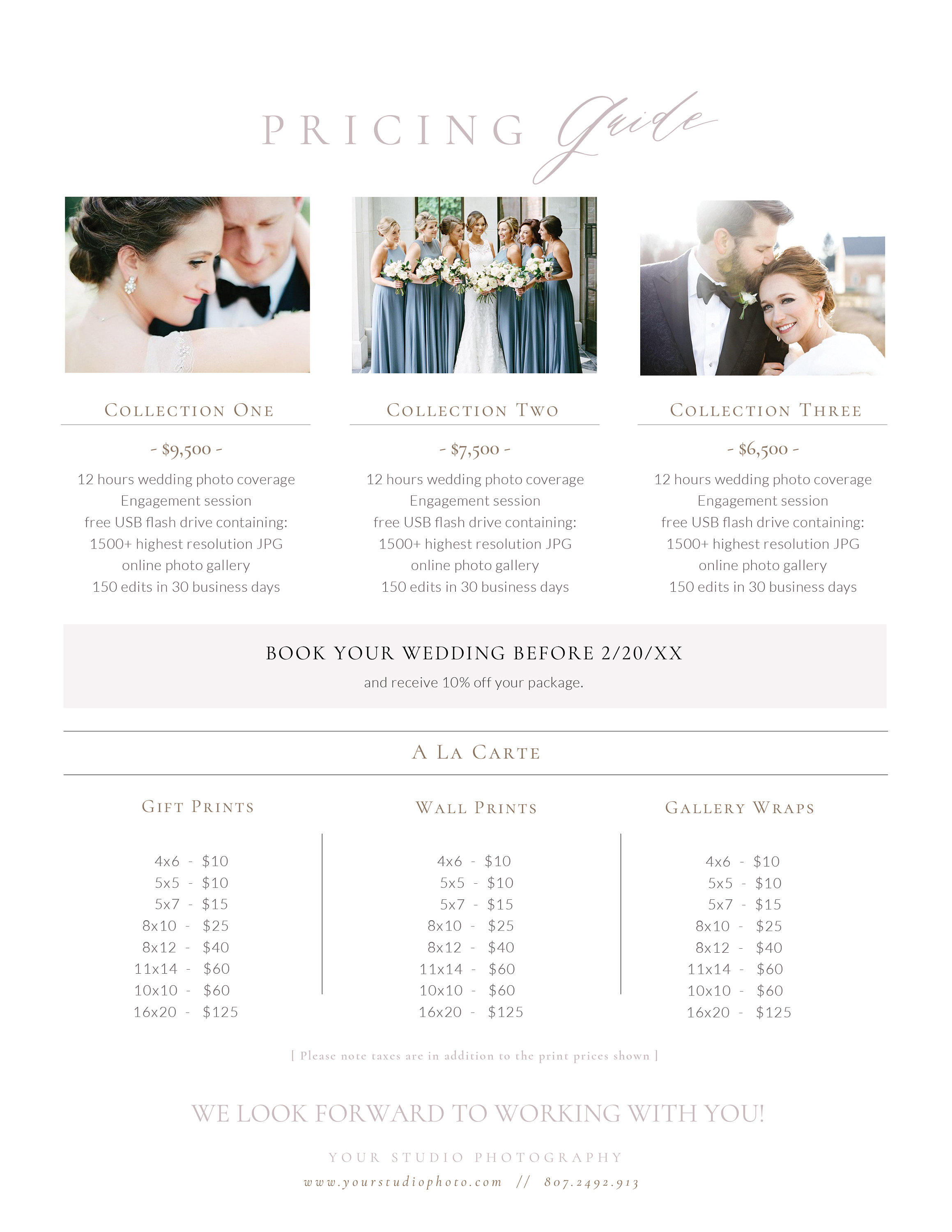 Wedding Photographer Pricing Guide Template Photography - Etsy