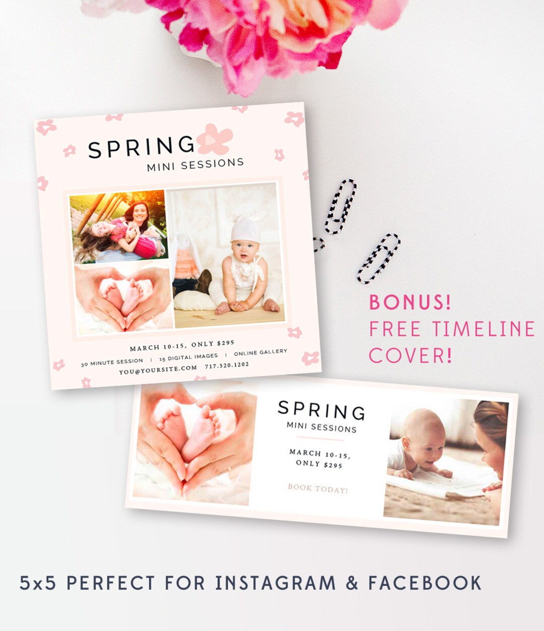 Mini Session Template, Photography Marketing Template, Spring Mini ...