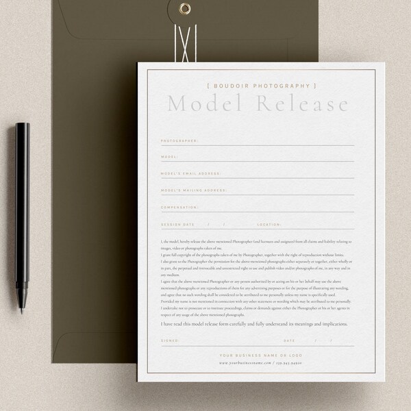 Photo Model Release - Etsy