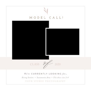 Senior Model Call Template, Photography Casting Call, Senior ...