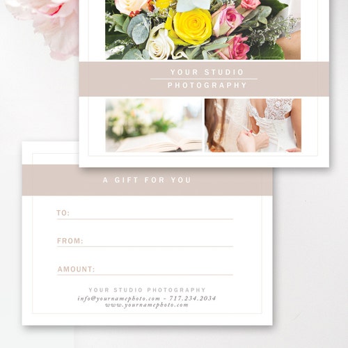 Photographer Gift Card Template Gift Certificate Design - Etsy