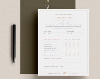 Client Feedback Form for Photographers, Customer Survey Template ...