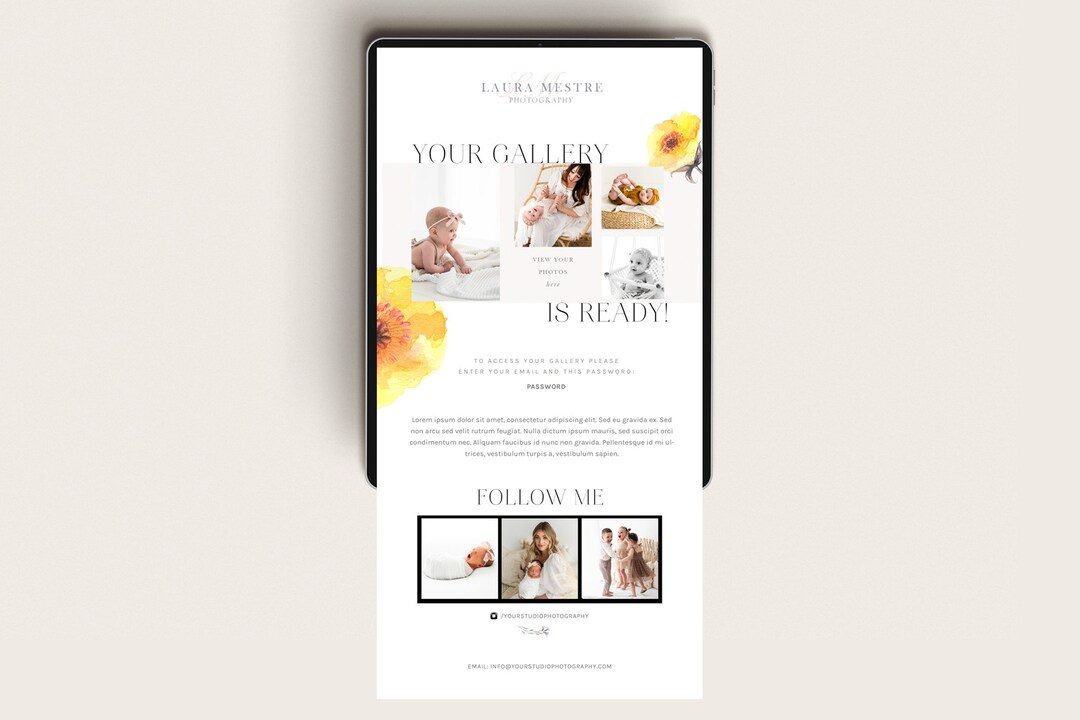 Your Gallery is Ready Email Template, Photographer Gallery Email ...