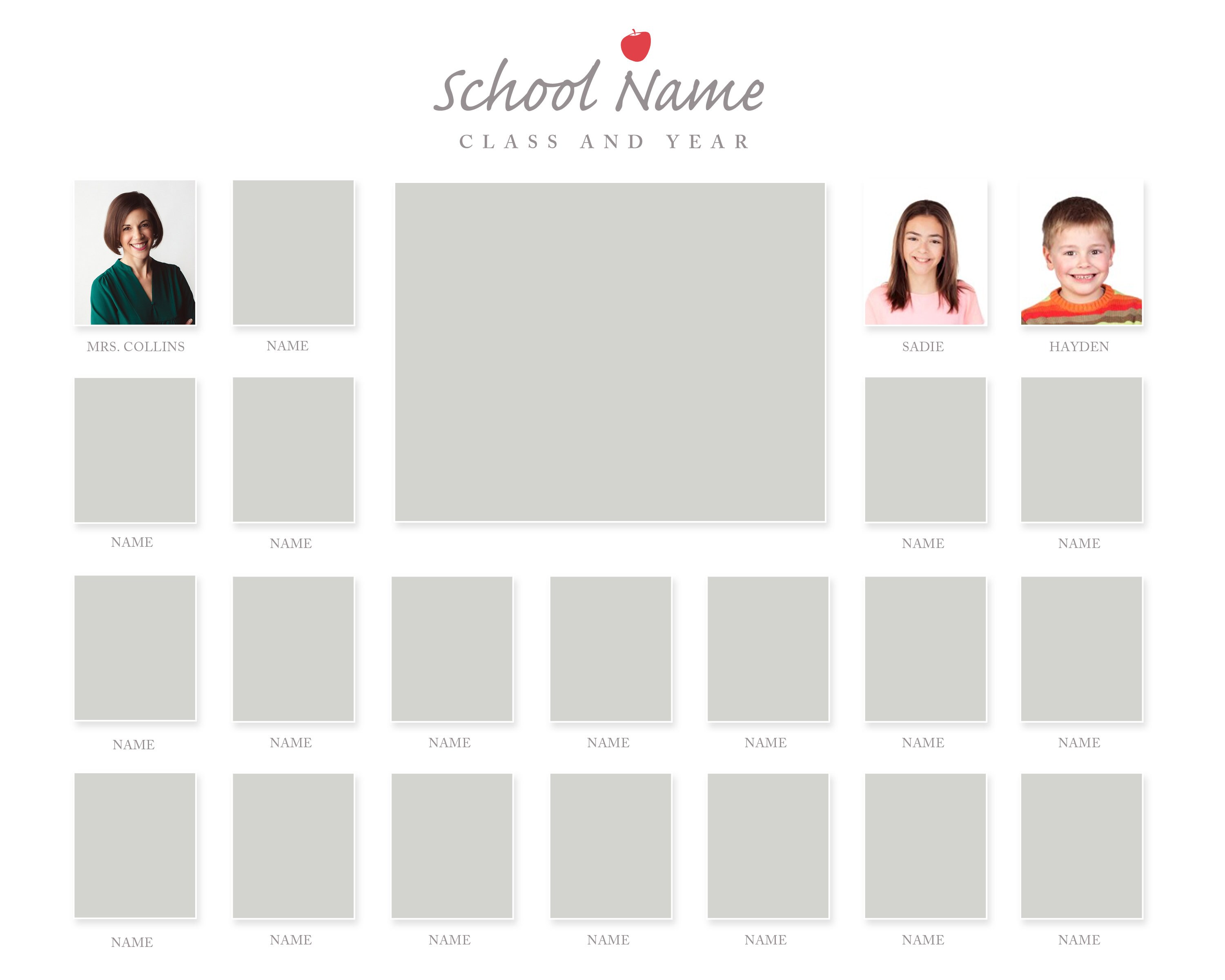 8x10 School Composite Template School Photography Template | Etsy