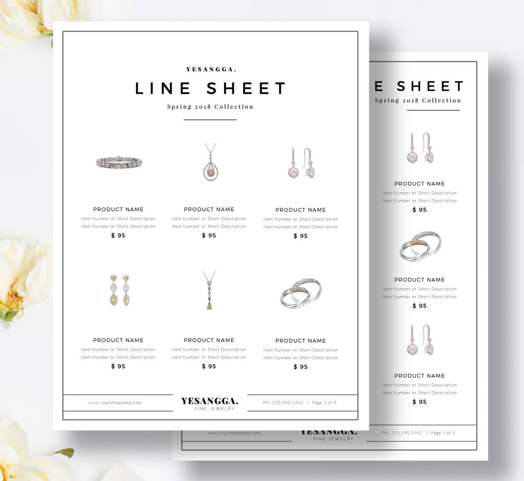 Canva, Photoshop, Indesign, and MS Word, Minimalist Line Sheet Template ...