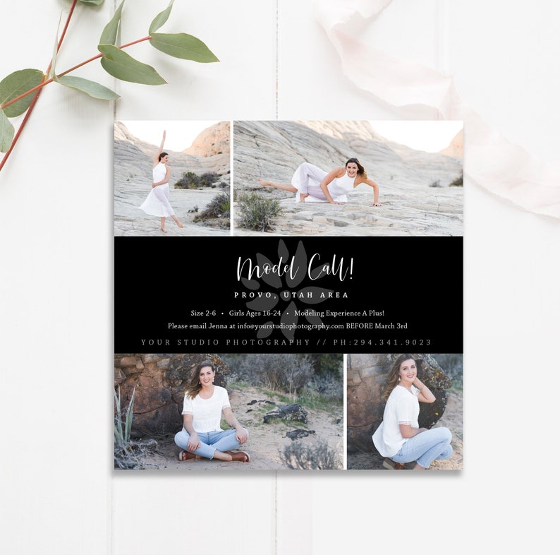 5x5 Model Call Template Photography Casting Cal Photography | Etsy